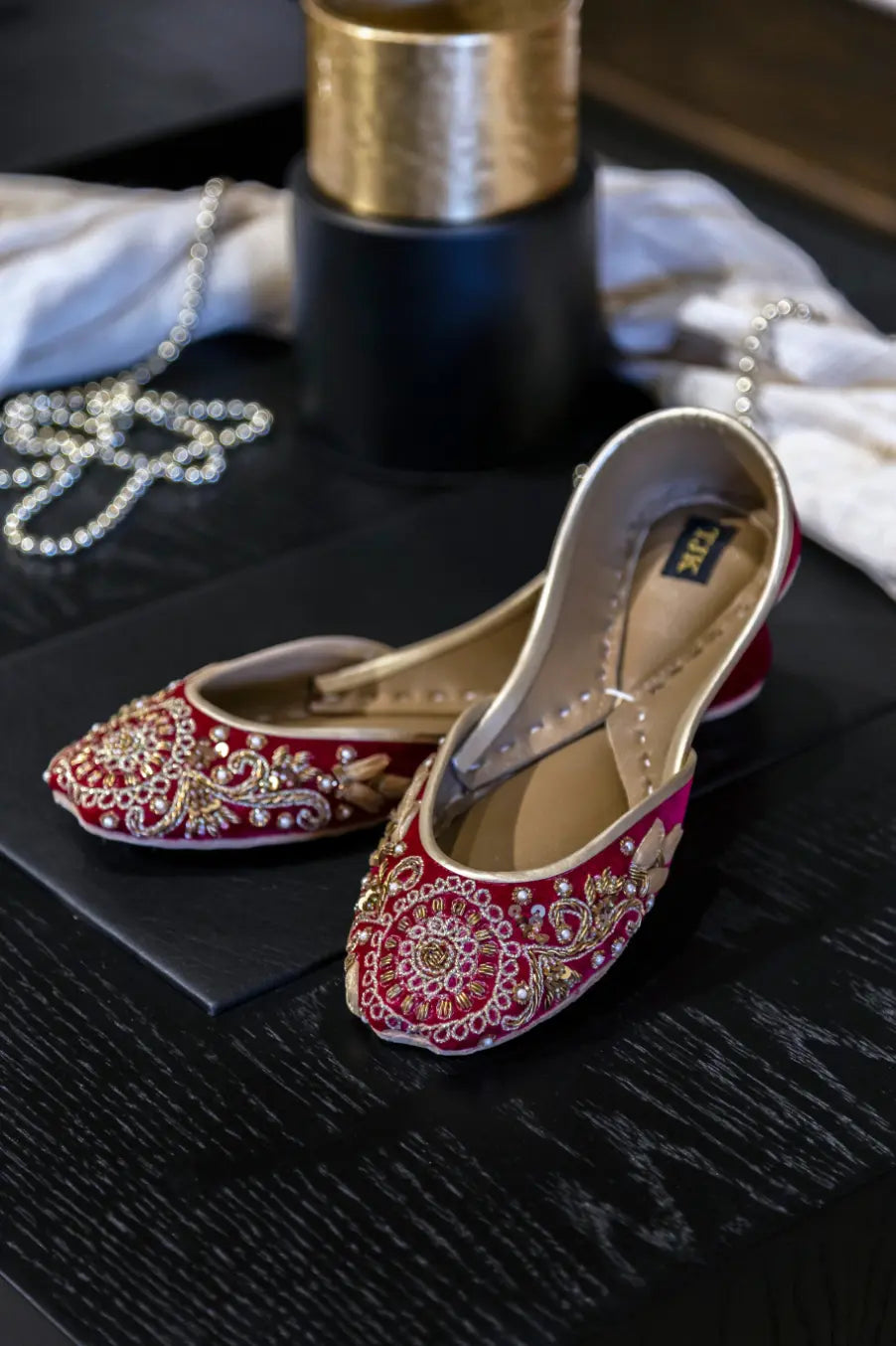 Bulbul Kids Khussa – Stylish Red Kids Shoes | TJK Designs